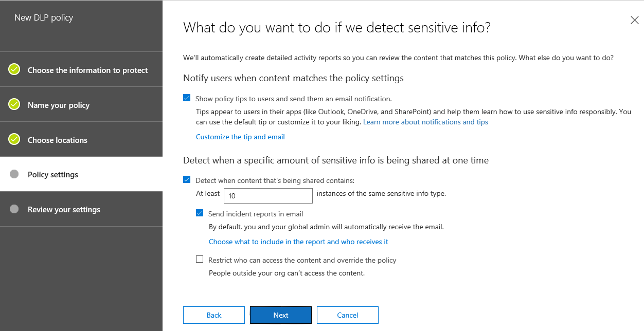 Configure Office 365 Data Loss Prevention (DLP) for SharePoint Online ...